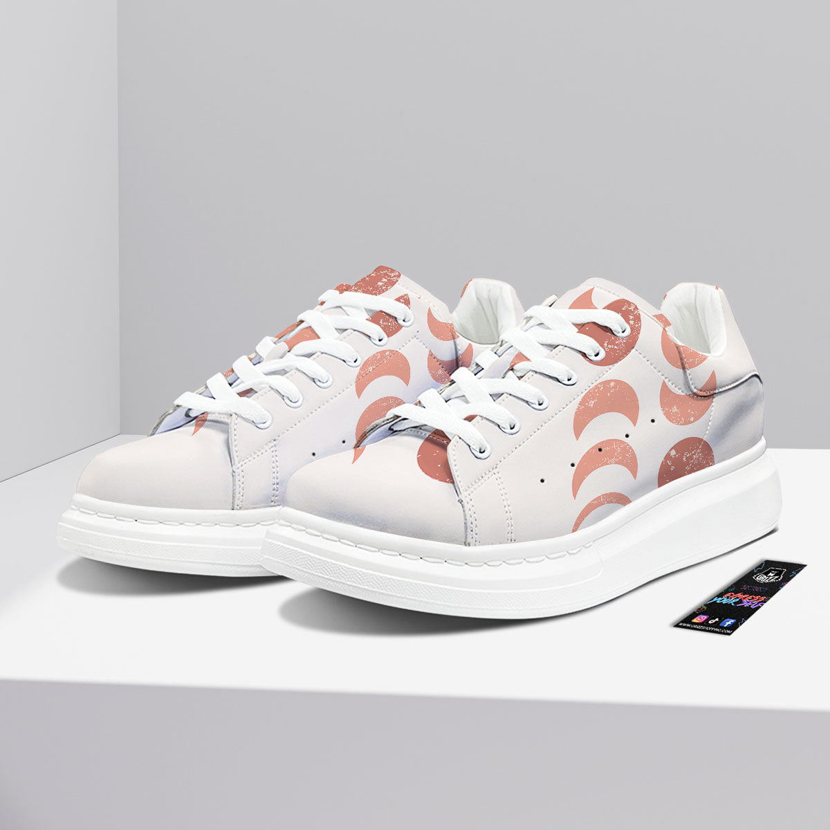 Lunar Cycle Phase Print Platform Shoes