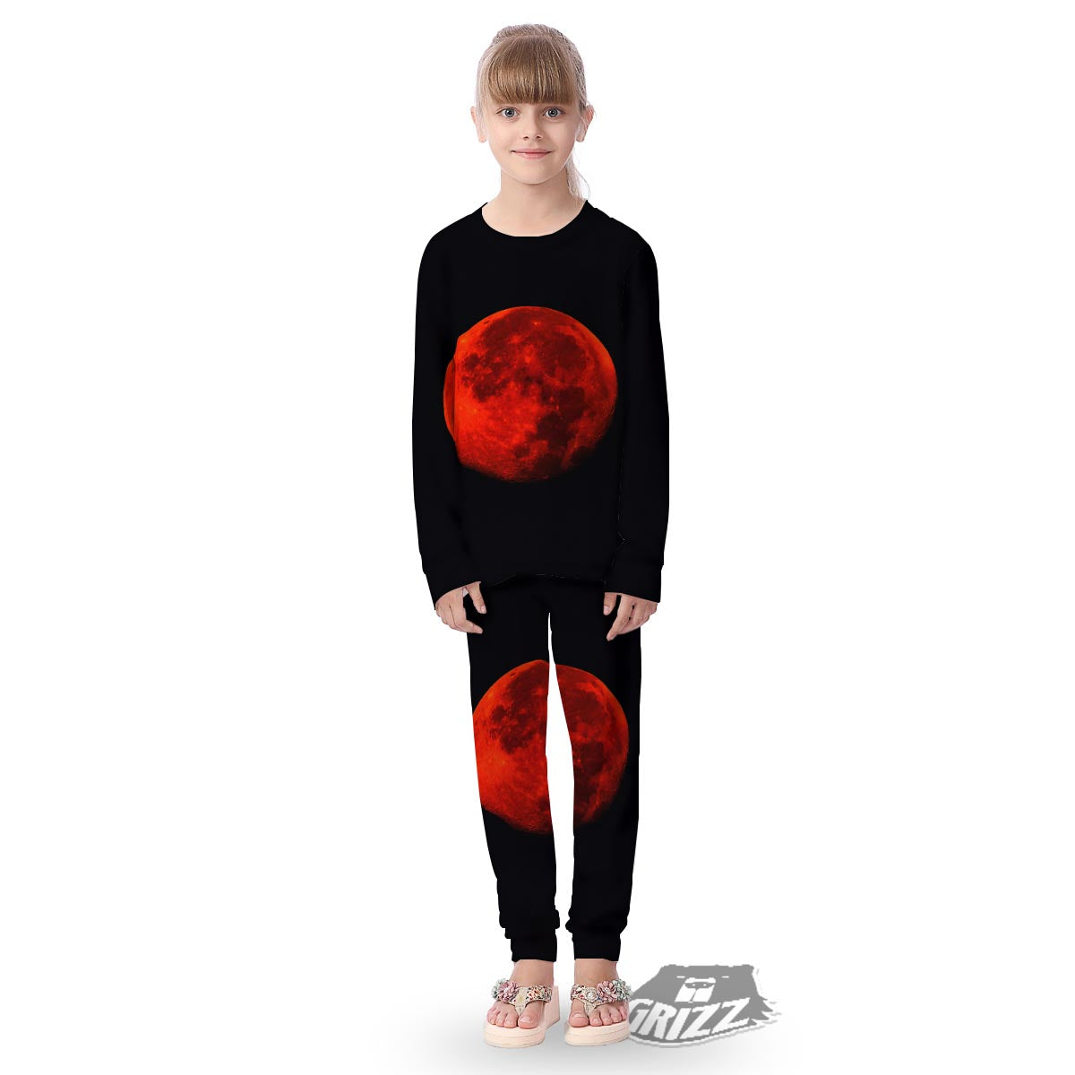 Lunar Eclipse Super Blood Moon Print Kid's Pajamas