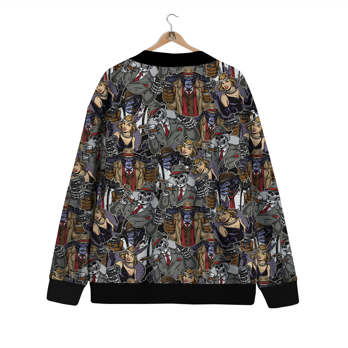 Mafia And Gangsters Print Pattern Cardigan