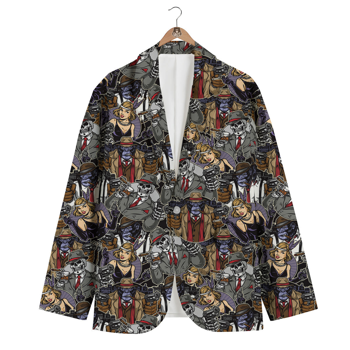Mafia And Gangsters Print Pattern Men's Blazer