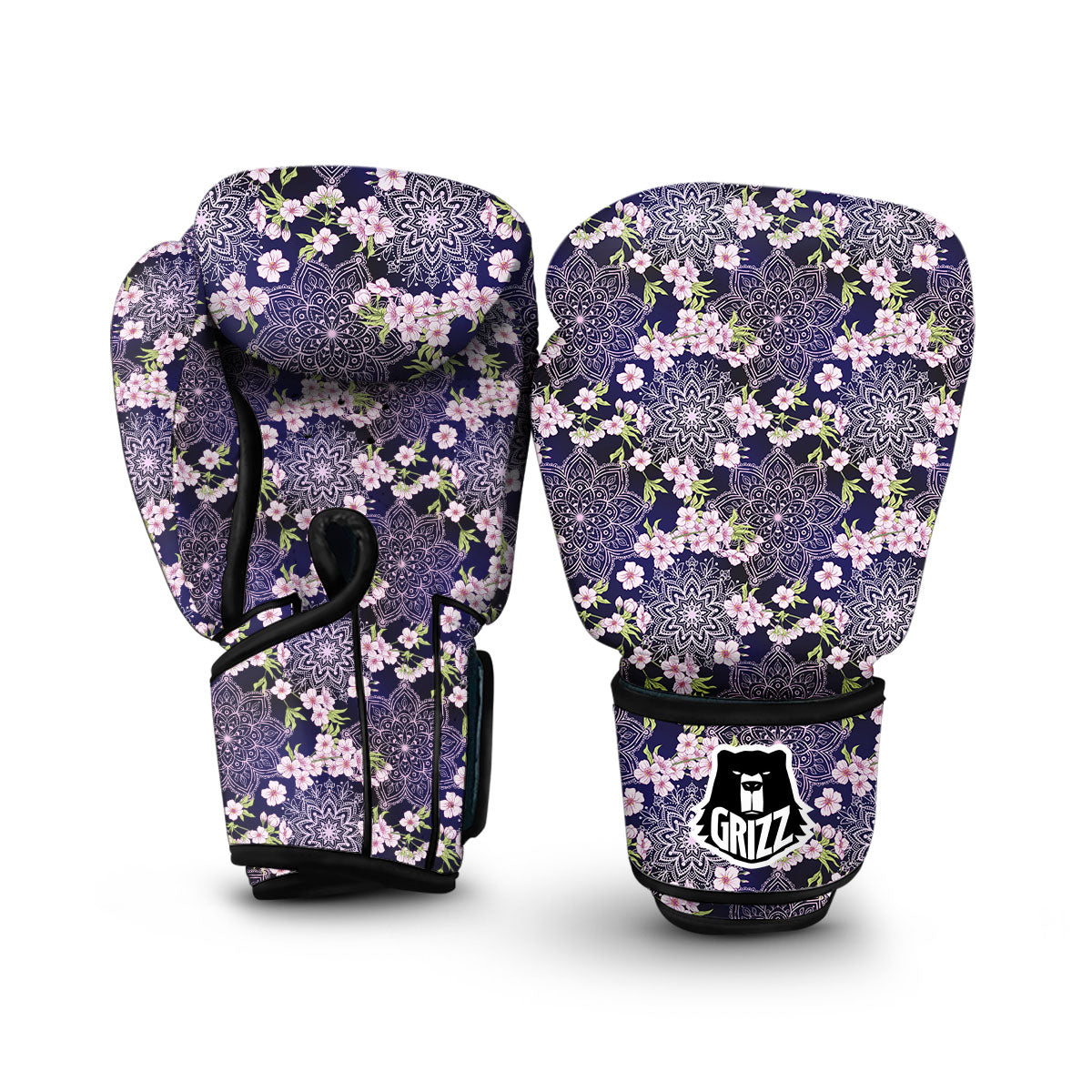 Mandala Cherry Blossom Boxing Gloves