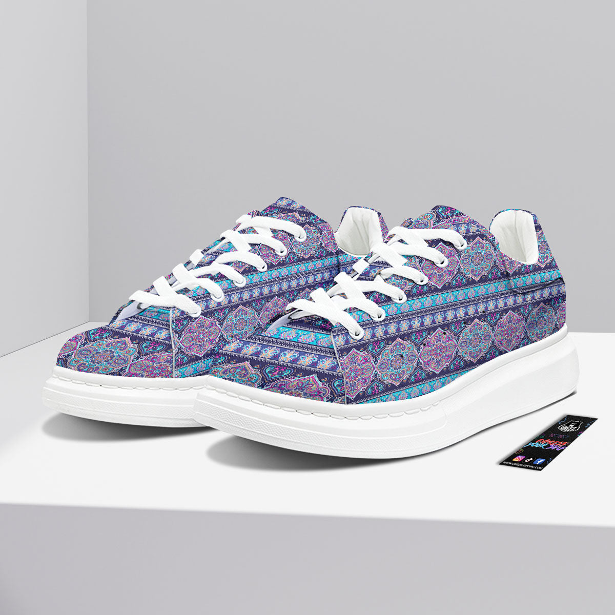 Mandala Ethnic Bohemian Print Pattern Platform Shoes