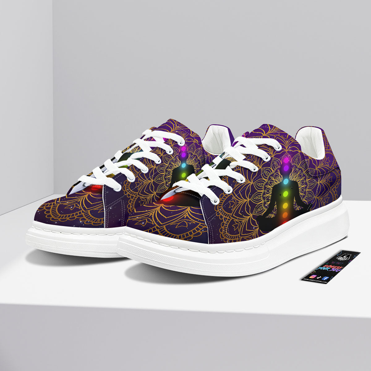 Mandala Seven Chakras Print Platform Shoes