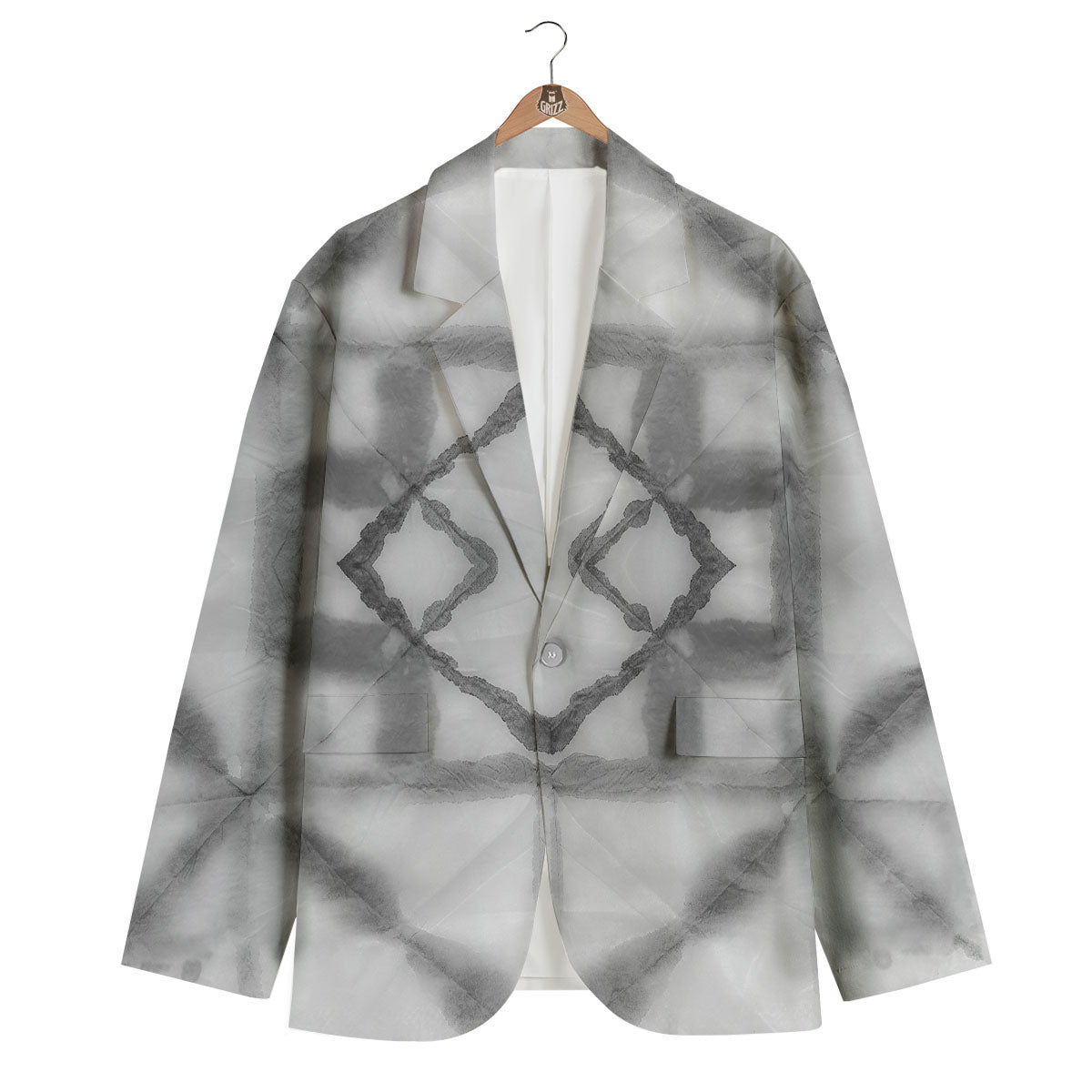 Marble Silver Grey Print Pattern Men's Blazer