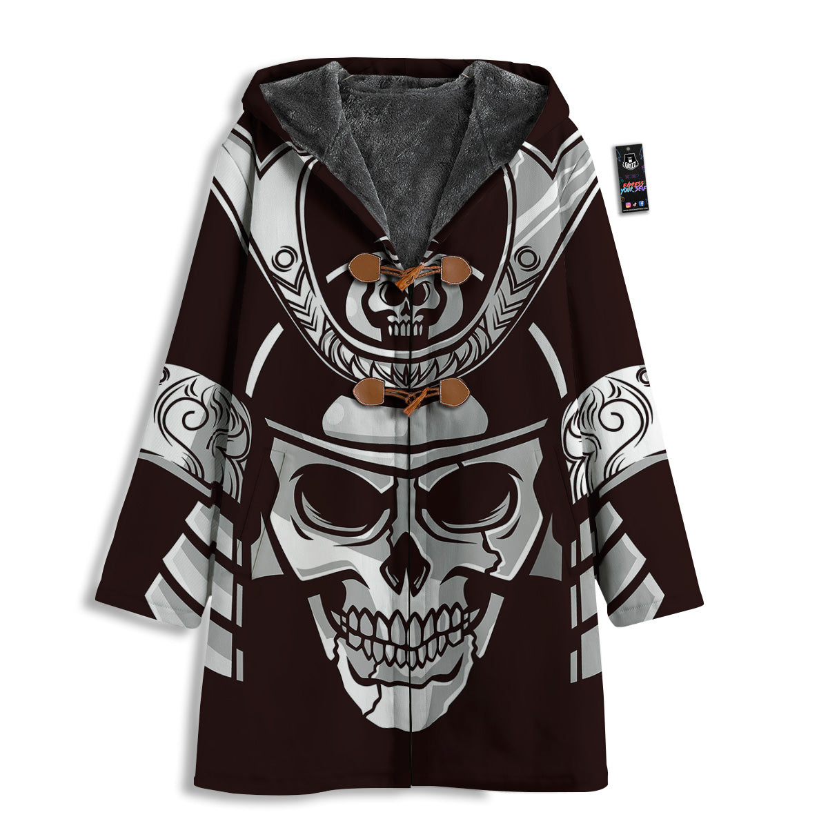 Mask Black Samurai Print Men's Windbreaker Jacket