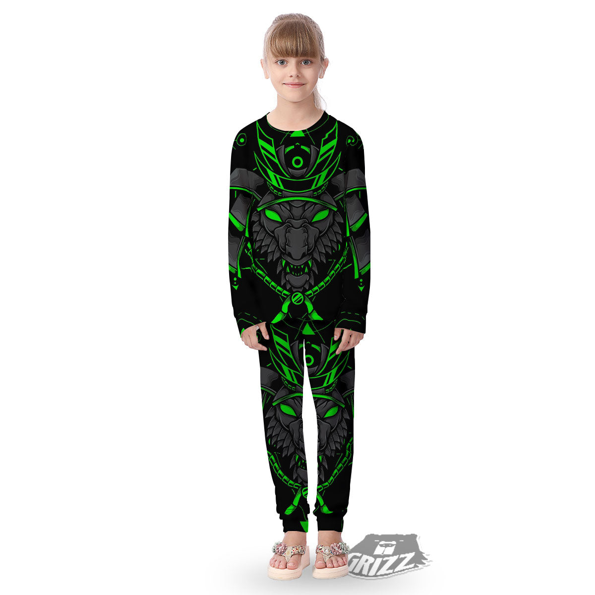 Mask Robot Samurai Print Kid's Pajamas