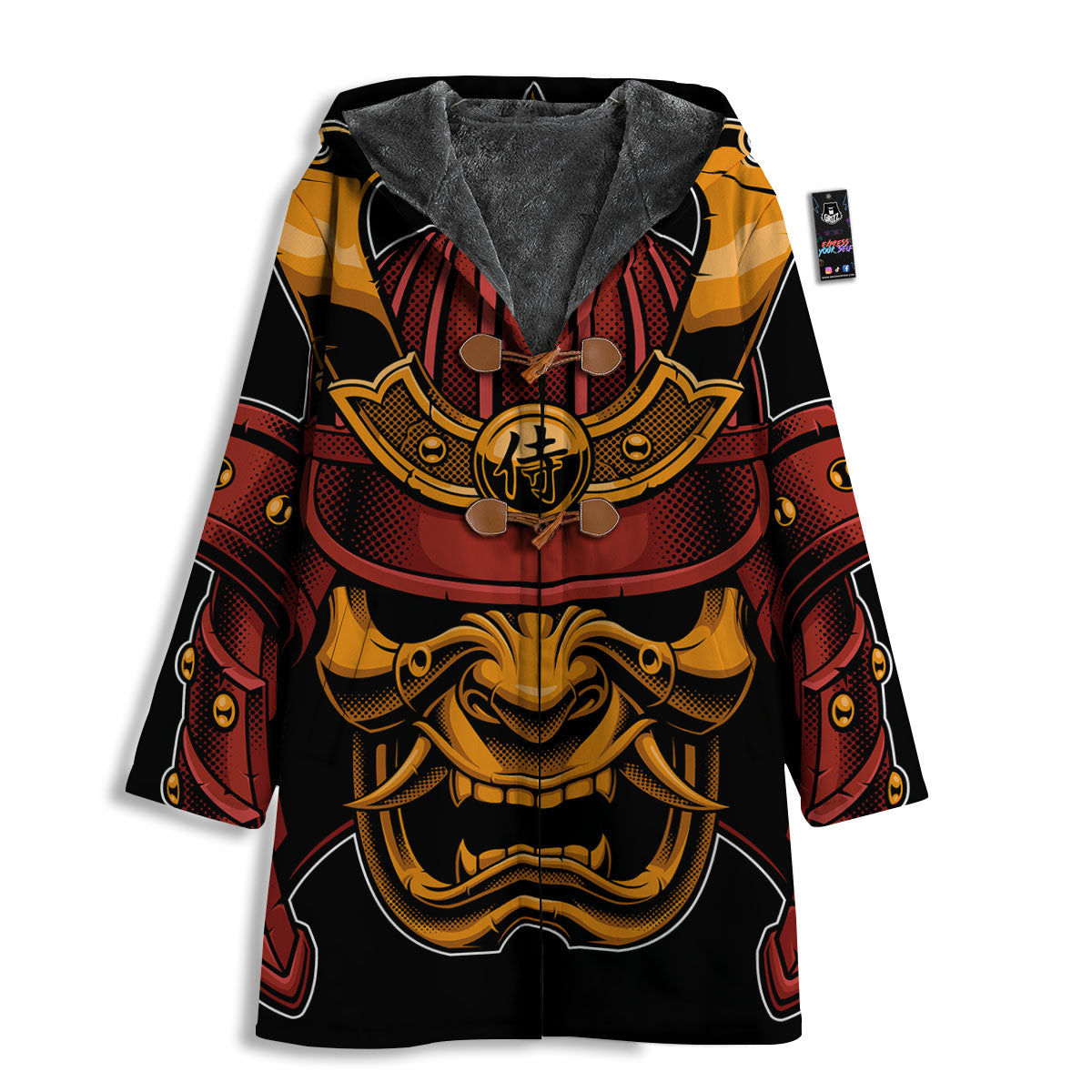 Mask Samurai Warrior Print Men's Windbreaker Jacket