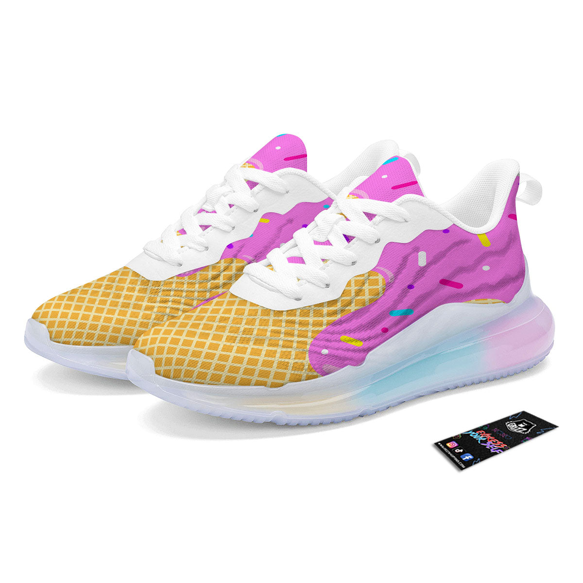 Melted Ice Cream Pink Print Running Sneakers