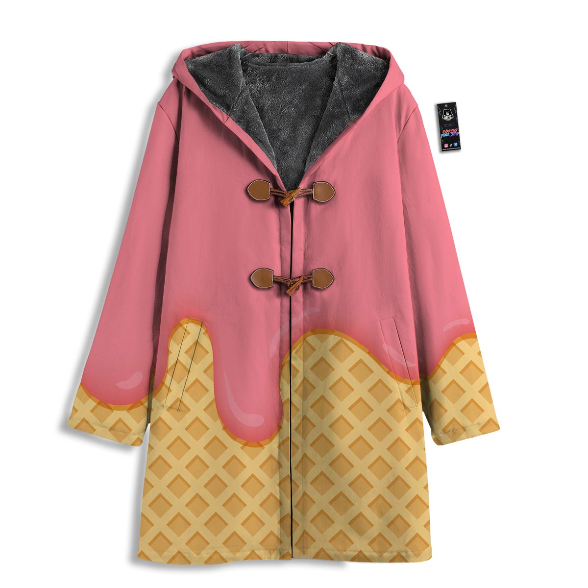 Melted Strawberry Ice Cream Print Men's Windbreaker Jacket