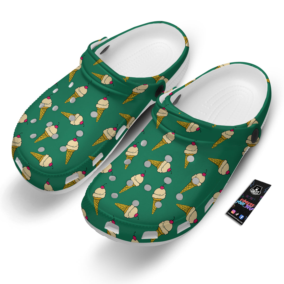 Melted Vanilla Ice Cream Print Pattern Clog