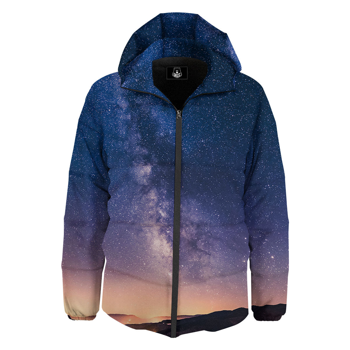 Milky Way Night Sky Print Down Jacket