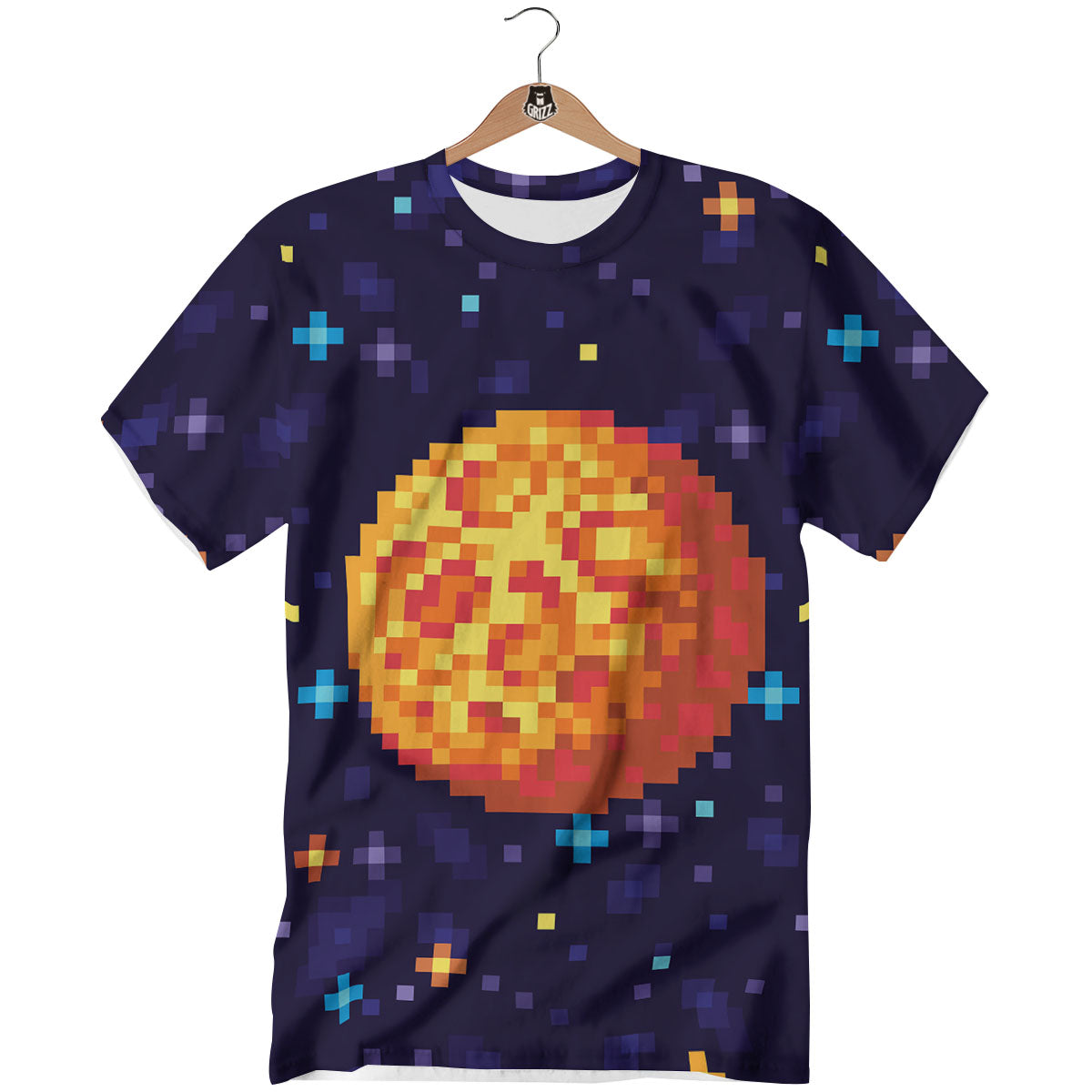 Moon 8-Bit Pixel Print T-Shirt