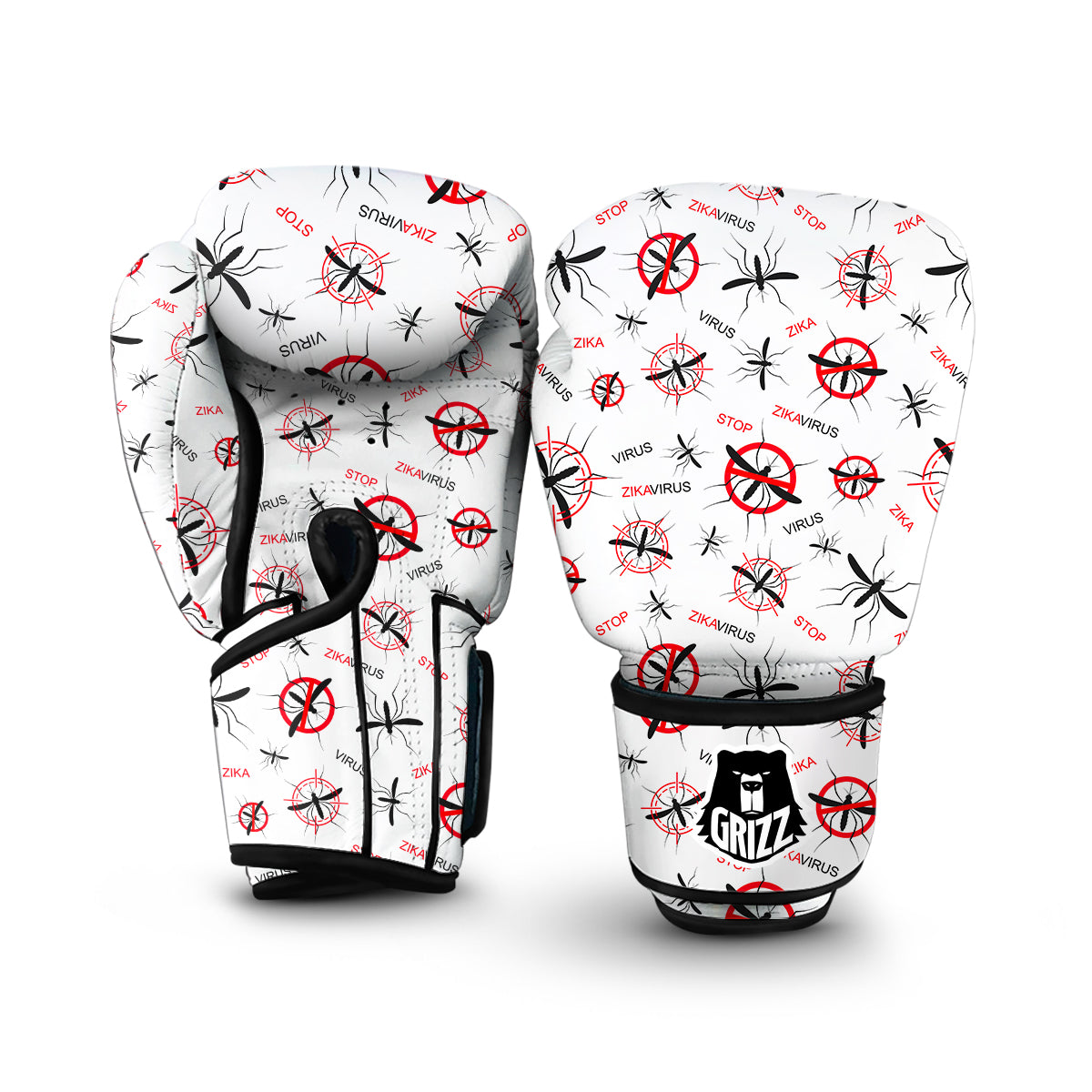 Mosquito Caution Print Pattern Boxing Gloves