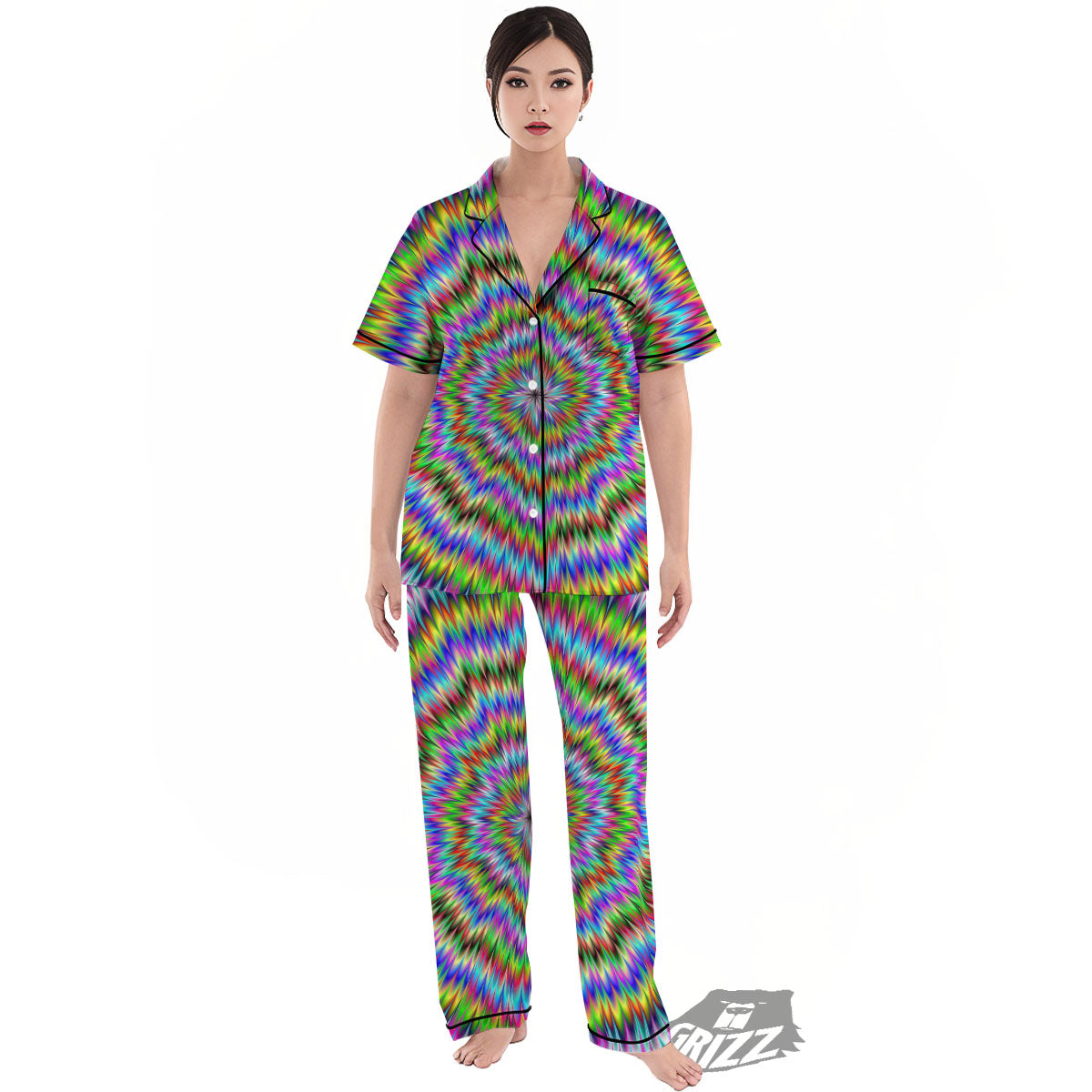 Moving Optical Illusion Abstract Dizzy Women's Pajamas Set