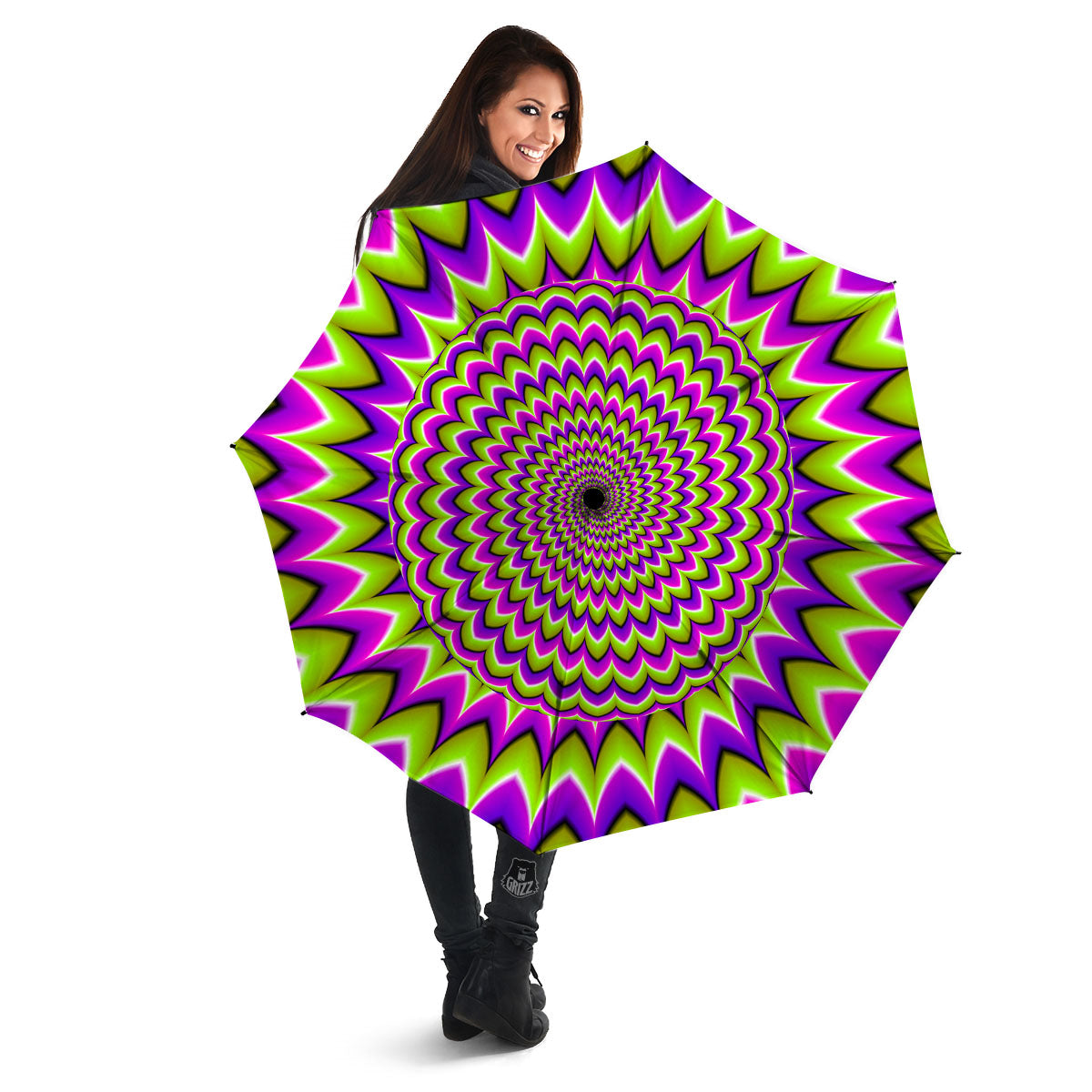 Moving Optical Illusion Spiky Spiral Umbrella