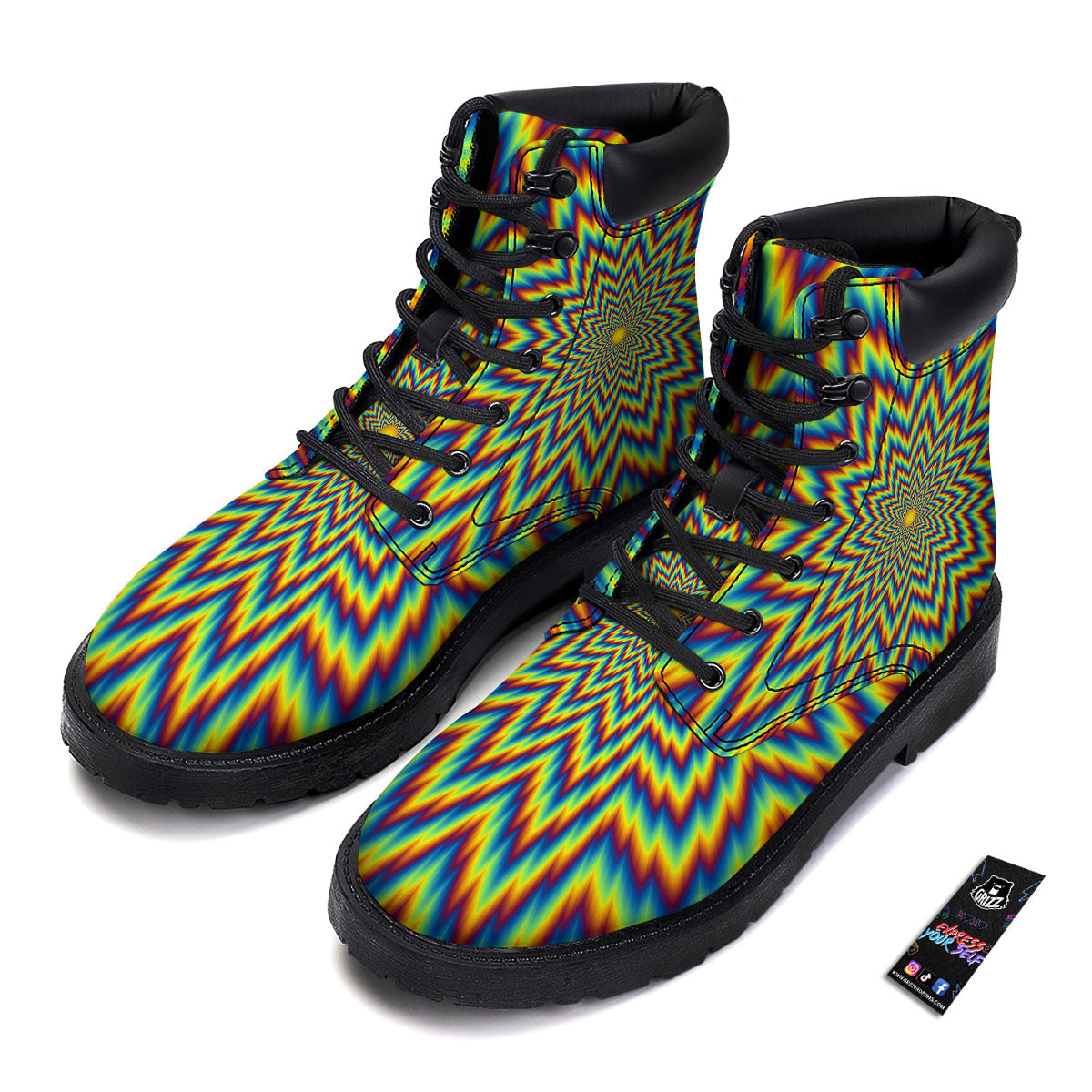 Moving Optical Illusion Spiral Expansion Boots