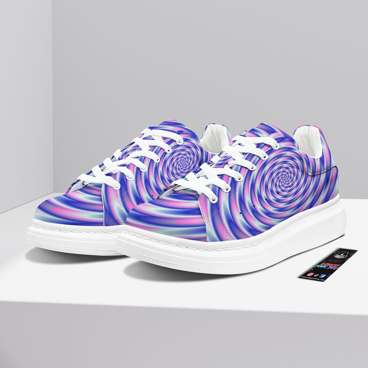 Moving Optical Illusion Twisted Colors Platform Shoes