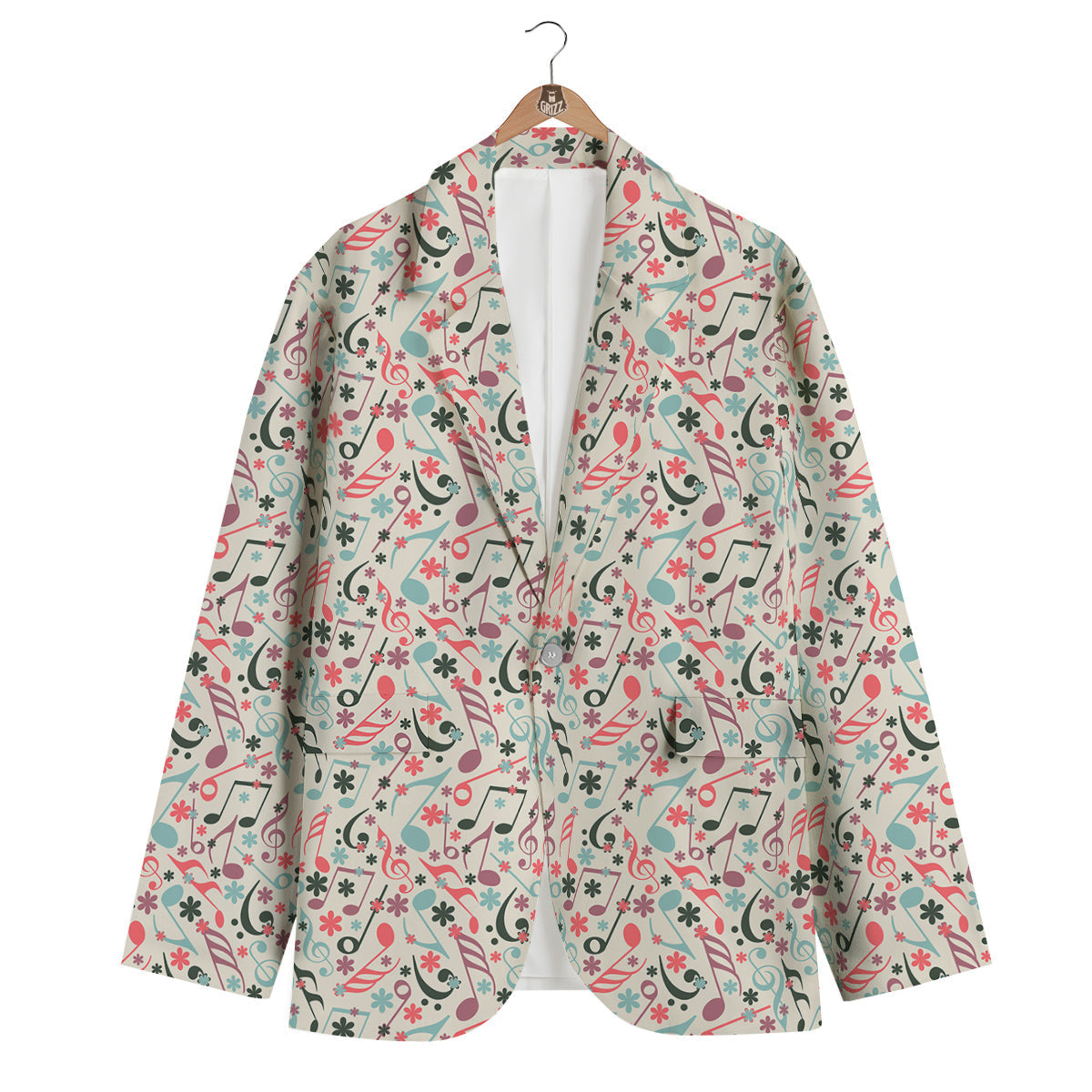Music Notes Cute Print Pattern Men's Blazer