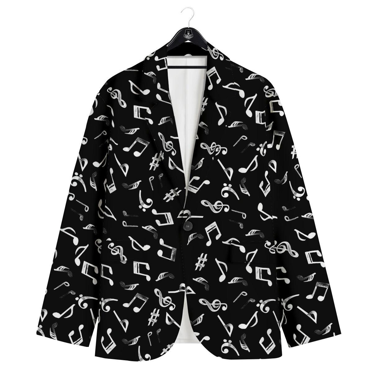 Music Notes Watercolor Print Pattern Men's Sport Coat