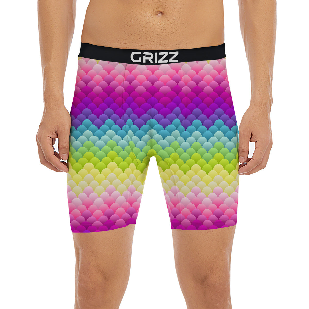 Neon Rainbow Light Blobs Print Pattern Boxer Briefs