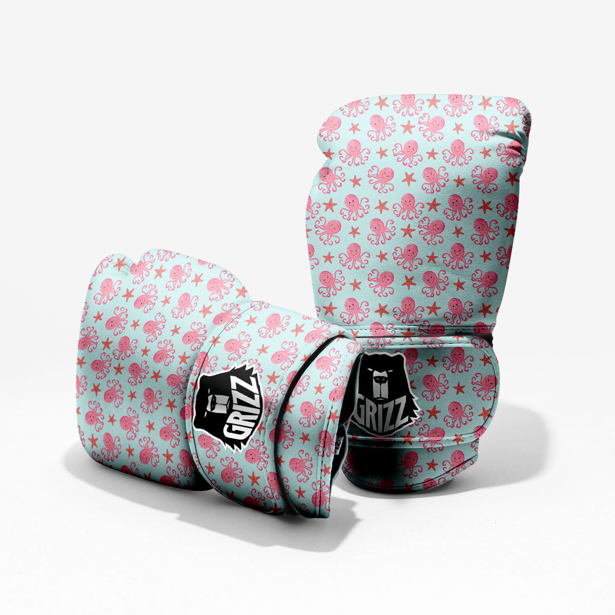 Octopus Cartoon Print Pattern Pro Boxing Glove