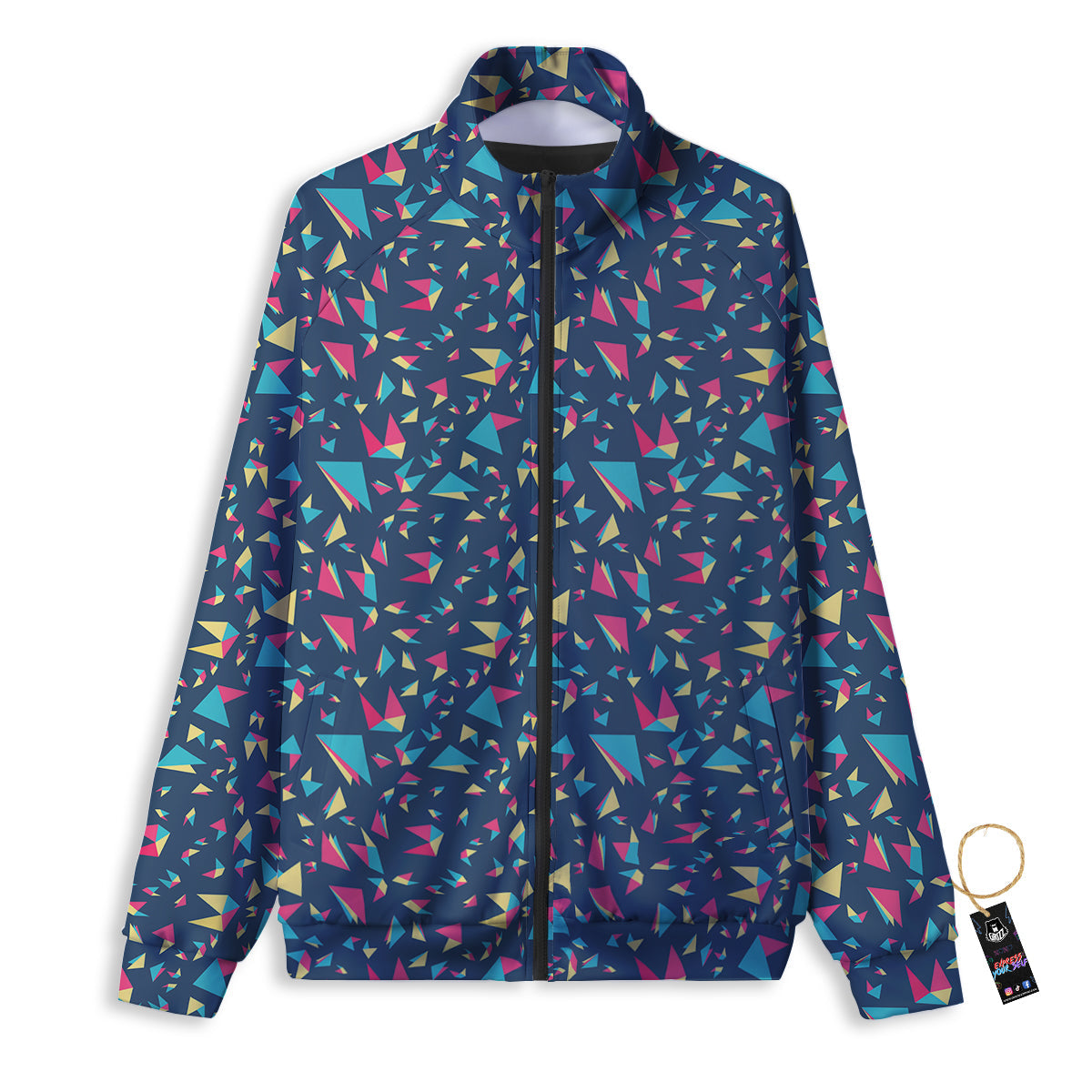 Origami Crane Colorful Print Pattern Track Jacket