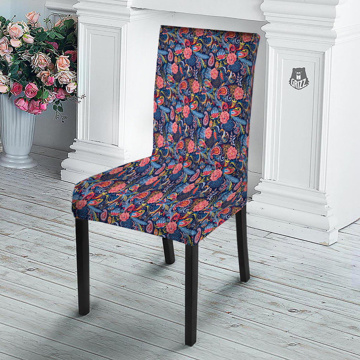 Paisley Art Print Pattern Dining Chair Slipcover