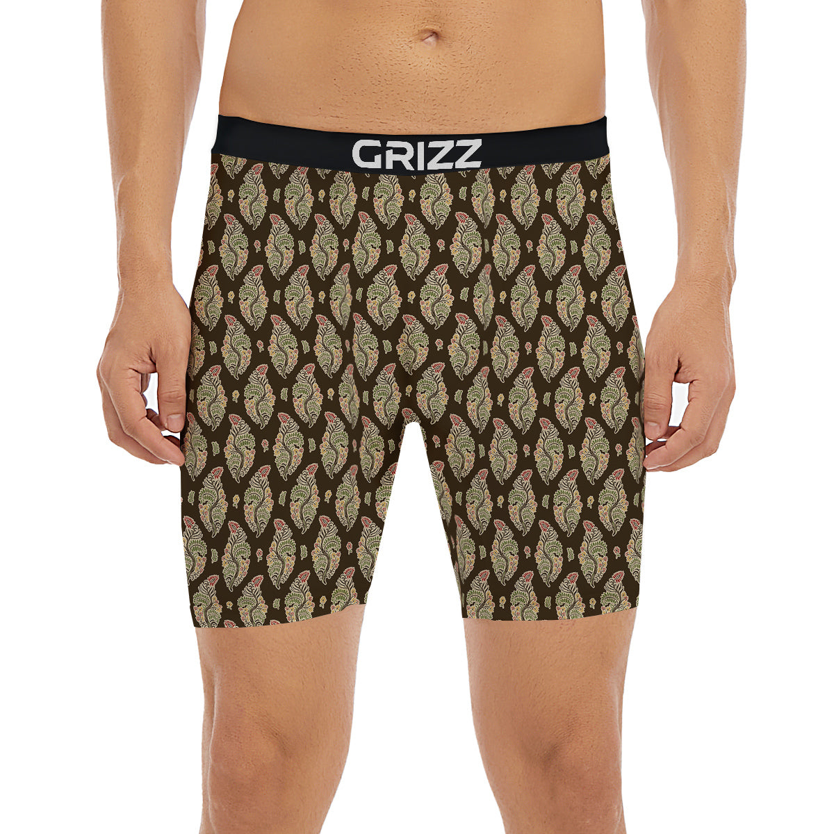 Paisley Bohemian Dark Print Pattern Boxer Briefs