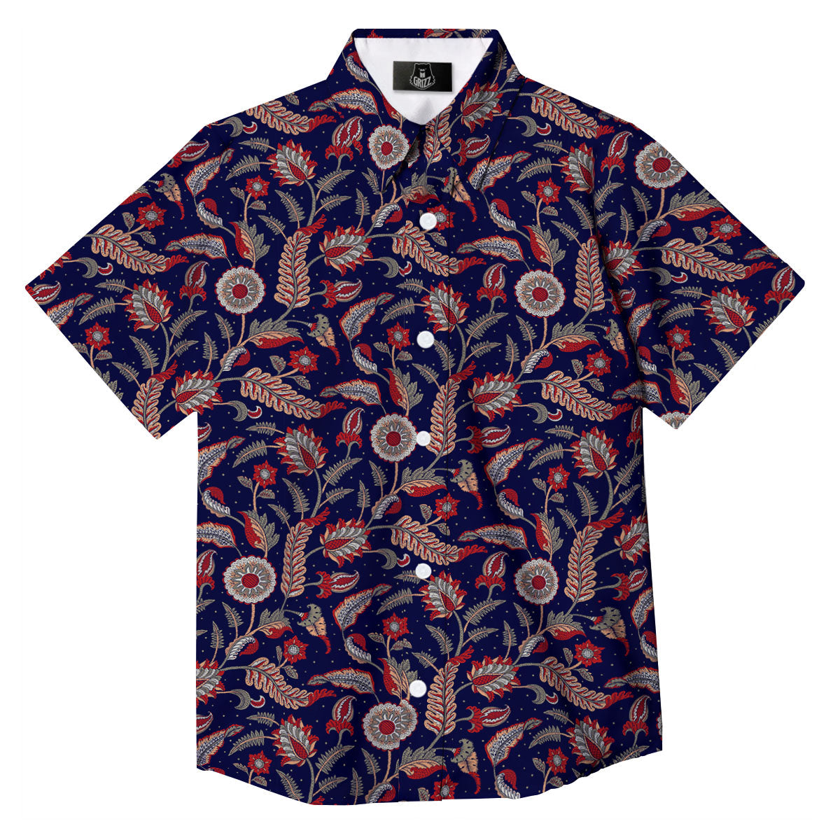 Paisley Indian Print Pattern Button Up Shirt