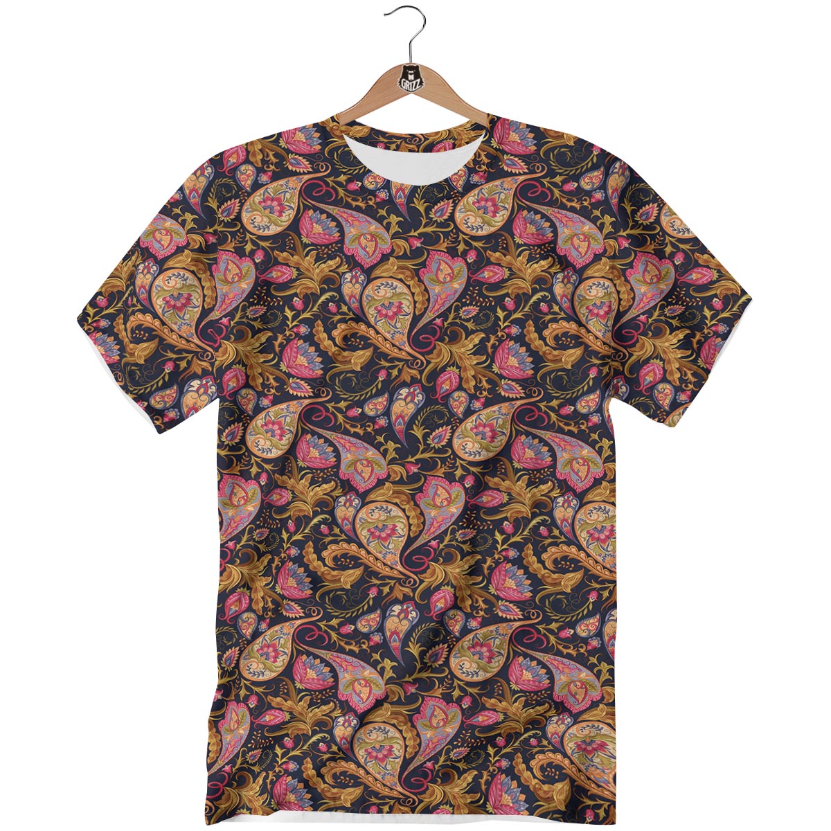 Paisley Indian Retro Print Pattern T-Shirt