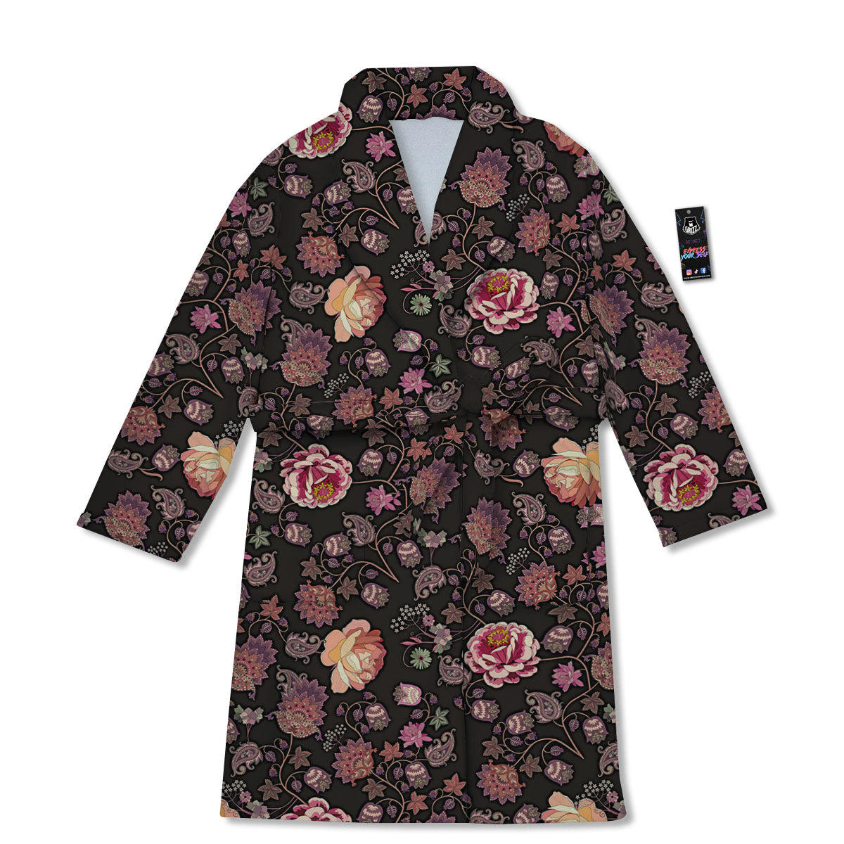 Paisley Indian Rose Print Pattern Bathrobe