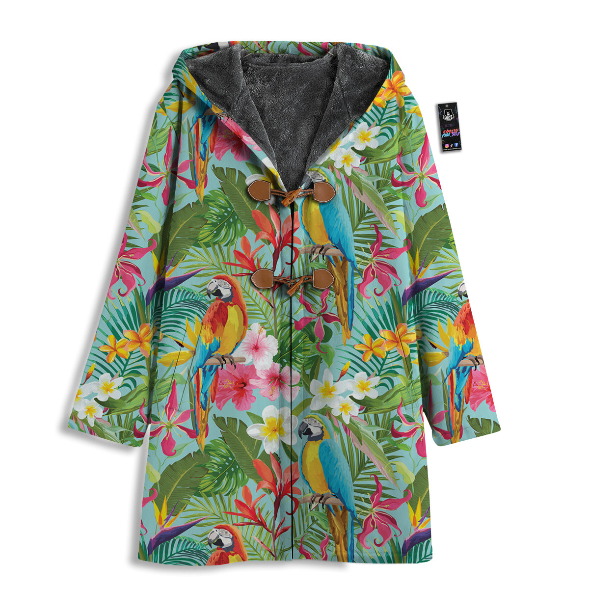 Parrot Tropical Print Pattern Men's Windbreaker Jacket