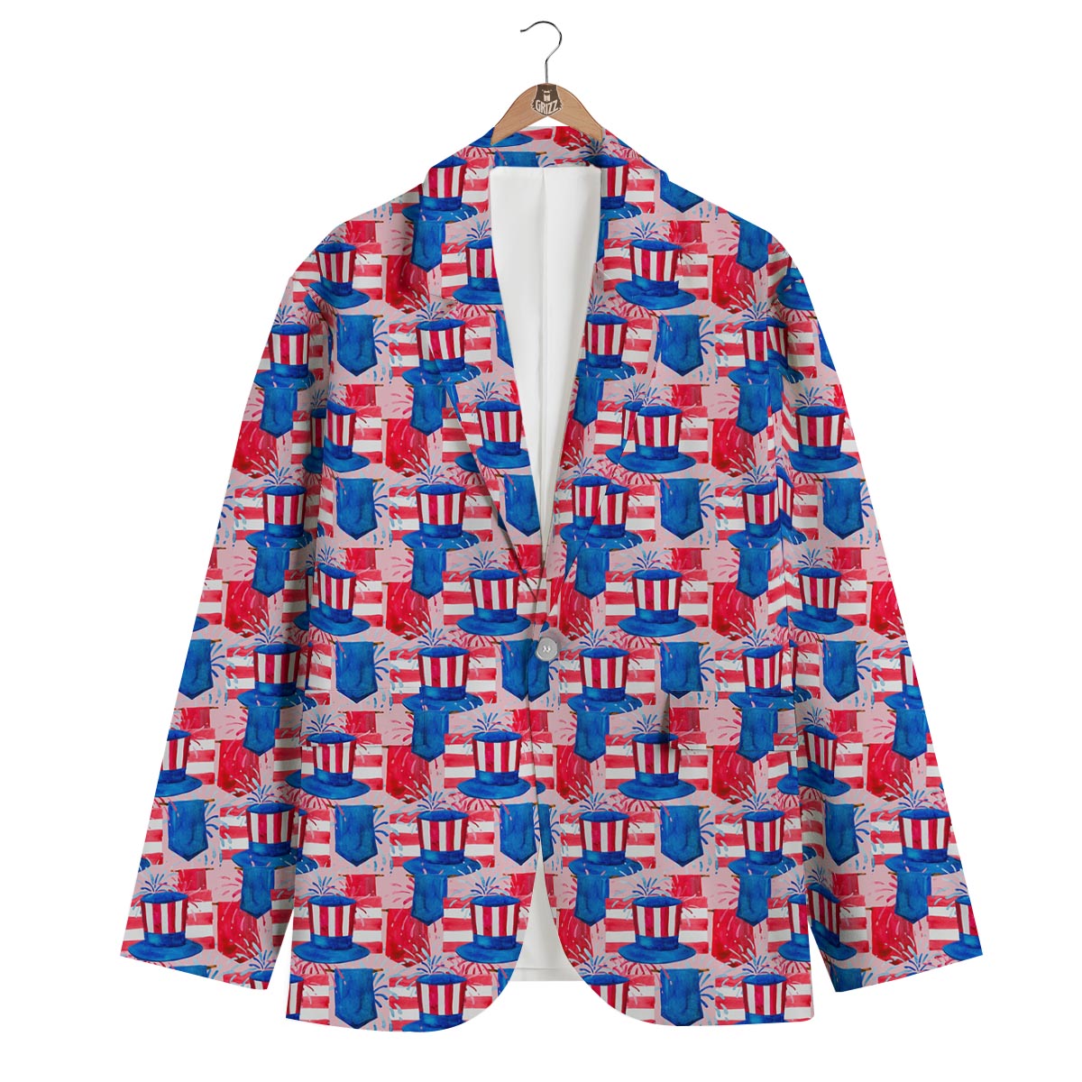 Pattern Print Uncle Sam Men's Blazer