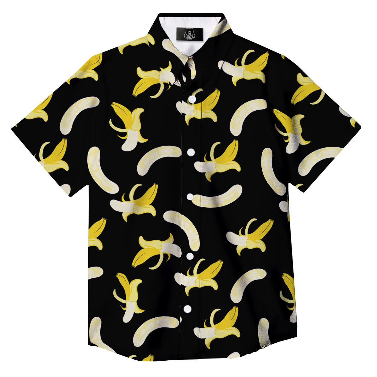 Peeled Banana Print Pattern Button Up Shirt