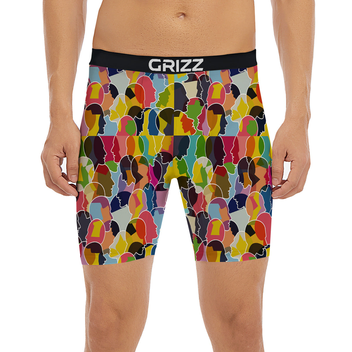 People Talking Colorful Print Pattern Boxer Briefs