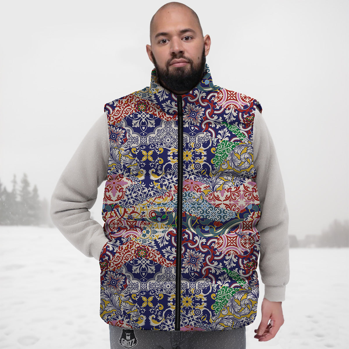 Periodic Table Science Print Pattern Down Vest