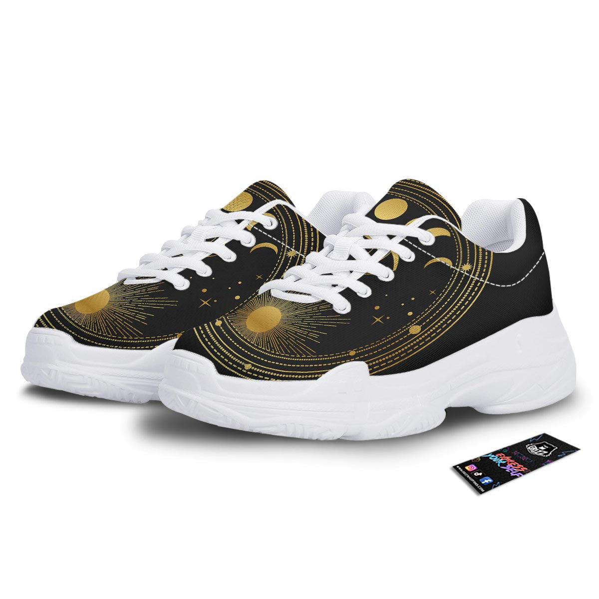 Phase Moon And Sun Print White Chunky Shoes