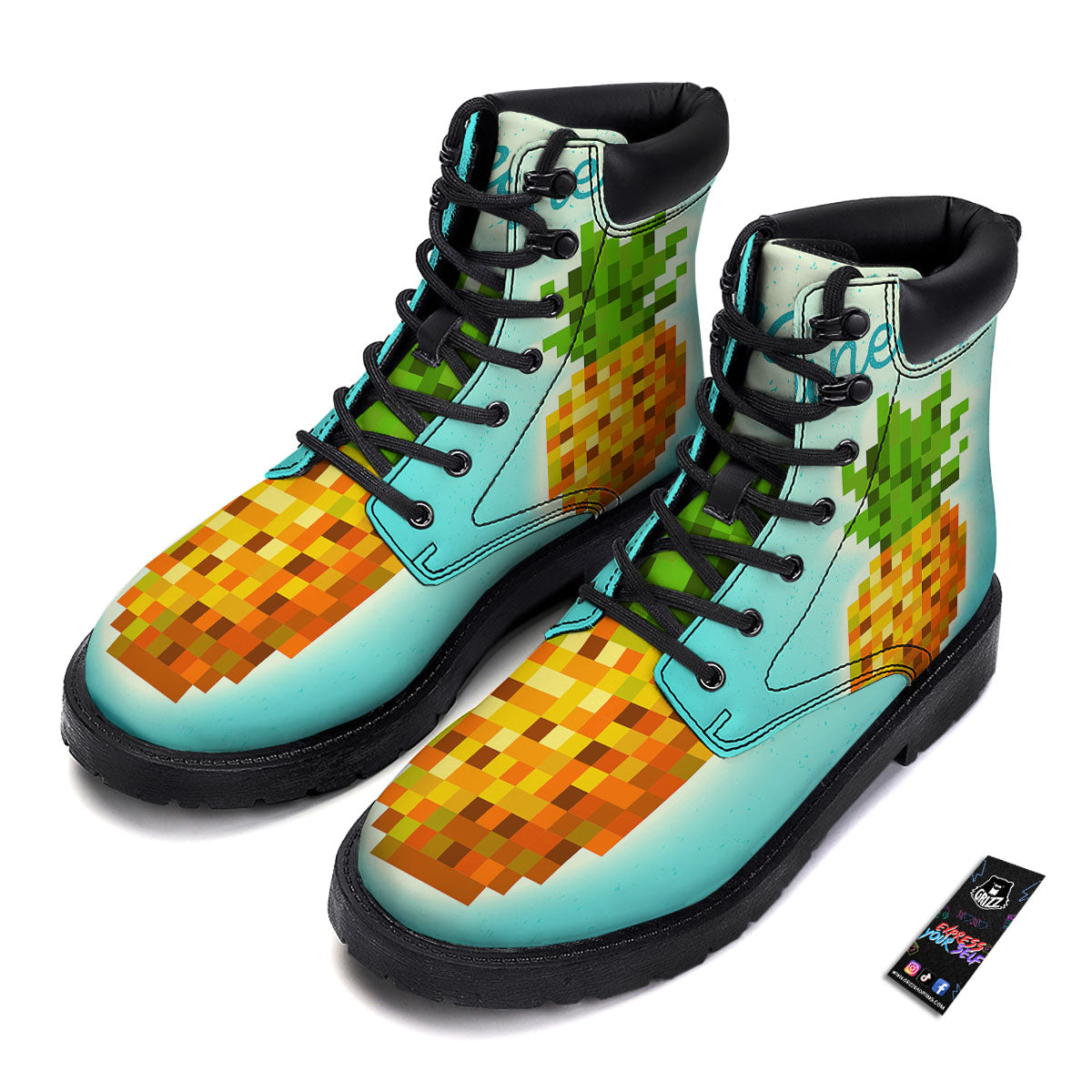 Pineapple 8-Bit Pixel Print Boots