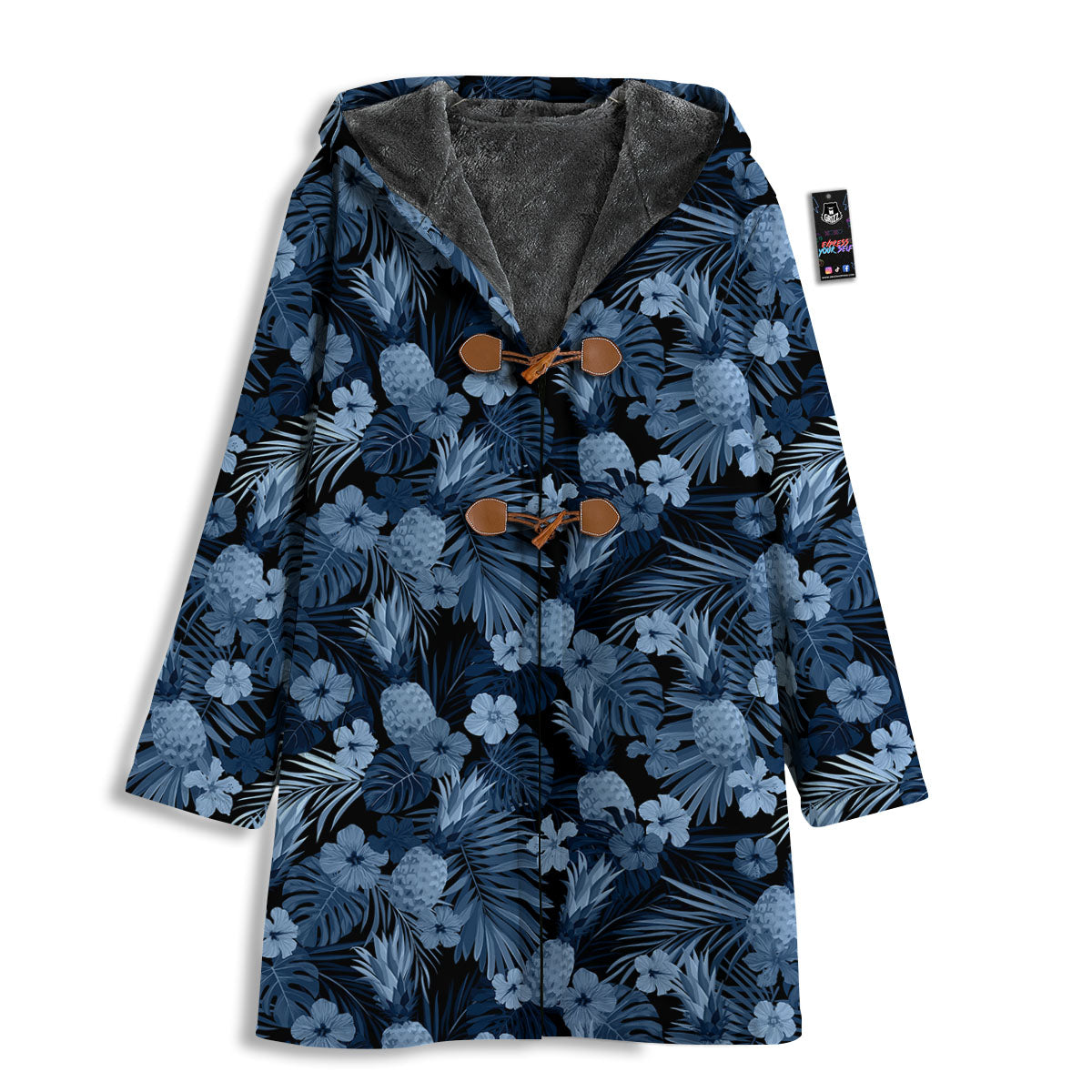 Pineapple Blue Aloha Print Pattern Men's Windbreaker Jacket