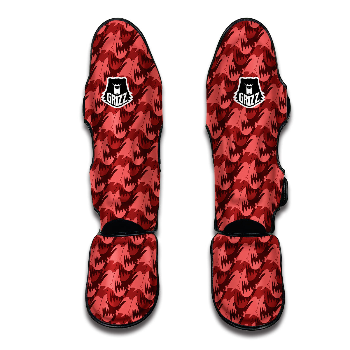 Piranha Sacry Print Pattern Muay Thai Shin Guards