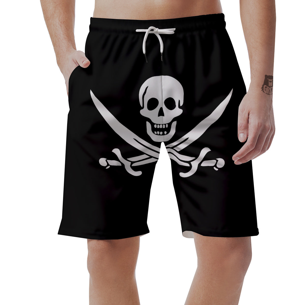Pirate Flag Calico Jack Print Men's Shorts
