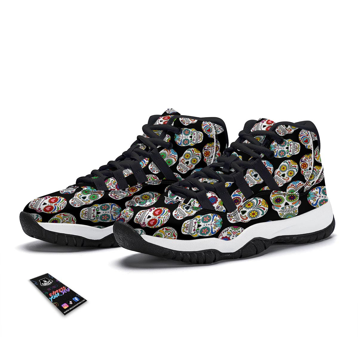 Pixel Art Space 8 Bit Print Pattern Black Bball Shoes