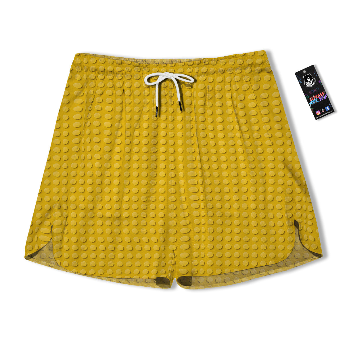 Plastic Building Blocks Yellow Print Pattern Men's Running Shorts