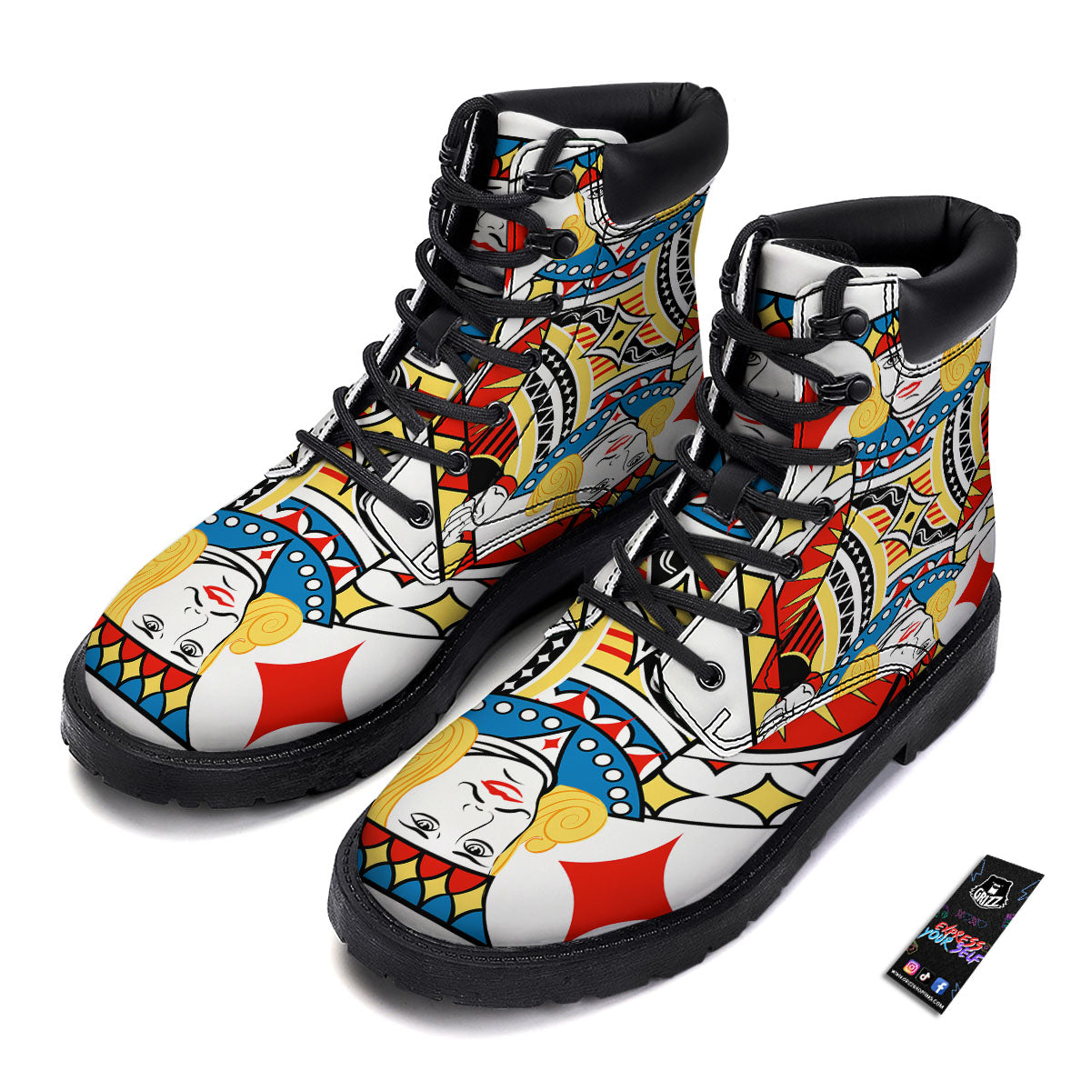 Playing Card Jack Of Diamonds Print Boots