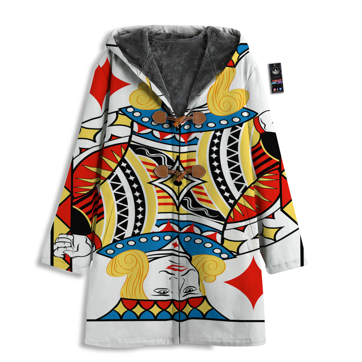 Playing Card Jack Of Diamonds Print Men's Windbreaker Jacket