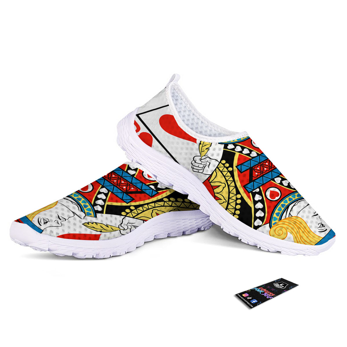Playing Card Jack Of Hearts Print Nurse Shoes