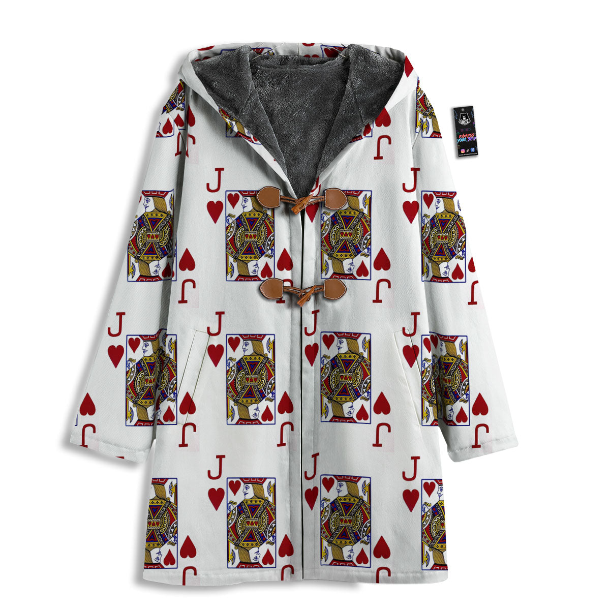 Playing Card Jack Of Hearts Print Pattern Men's Windbreaker Jacket
