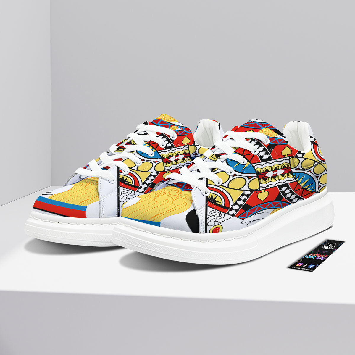 Playing Card Jack Of Spades Print Platform Shoes