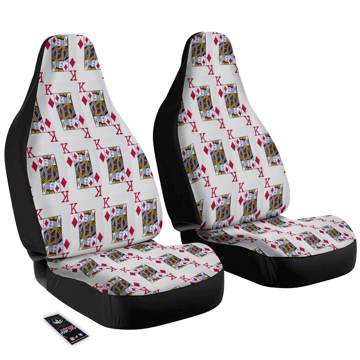 Playing Card King Of Diamonds Print Pattern Car Seat Covers