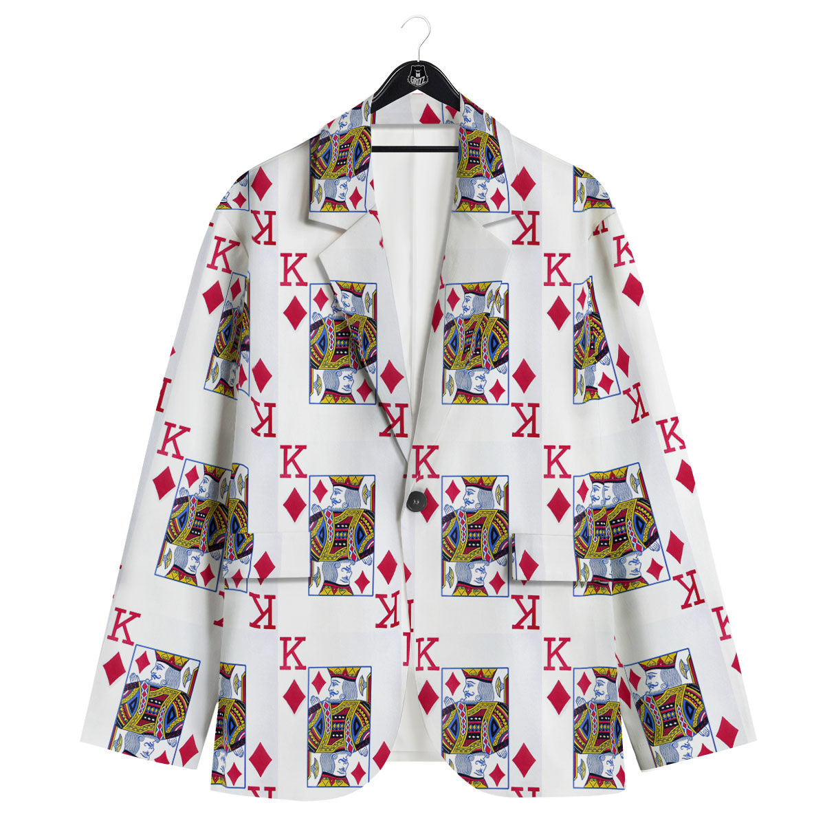 Playing Card King Of Diamonds Print Pattern Men's Sport Coat